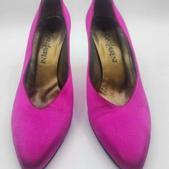 Yves Saint Laurent | Shoes | Yves Saint Laurent Pink Satin Pump Size 8 ...